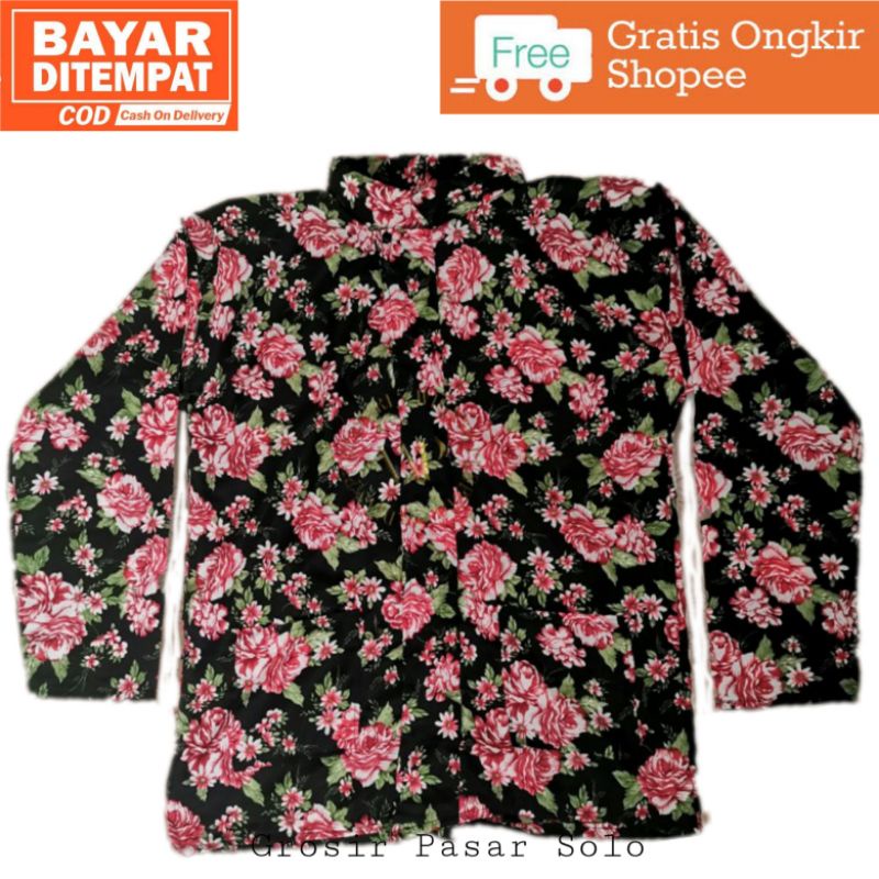 Jual Baju Surjan Kembang Dewasa /Baju Surjan Motif Bunga | Shopee Indonesia