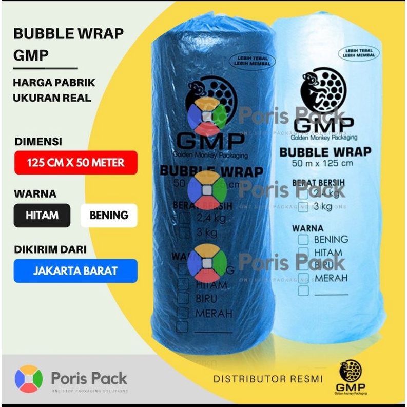 Jual Bubble Wrap Merek GMP roll 125 cm x 50 Meter berat 2,4 kg - 3,3 kg ...