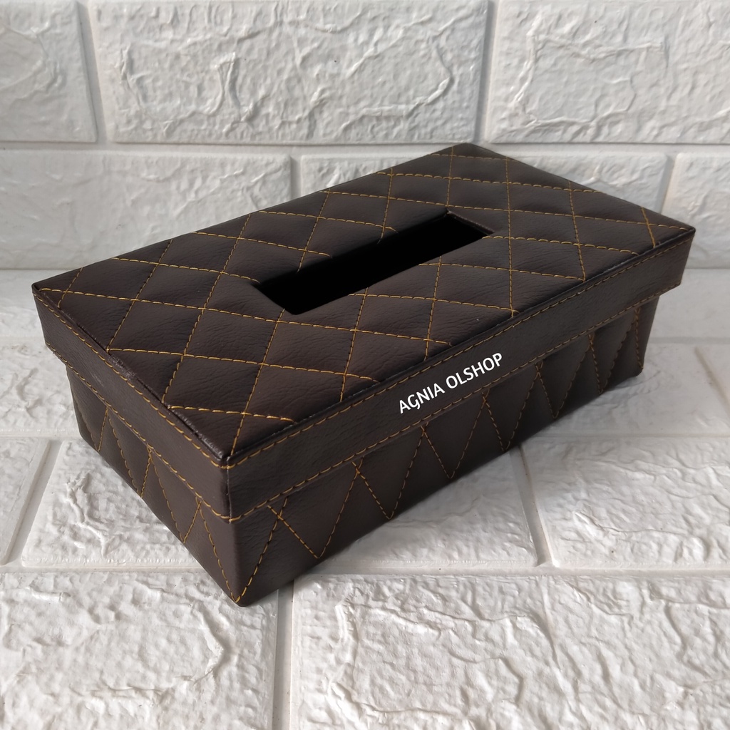 Jual Kotak Tissue 200 Sheet Kulit Sintetis Motif Zig Zag Tempat Tisu ...