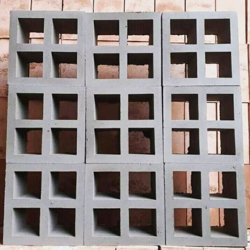 Jual Loster/roster beton seri kotak kotak empat lubang minimalis ...