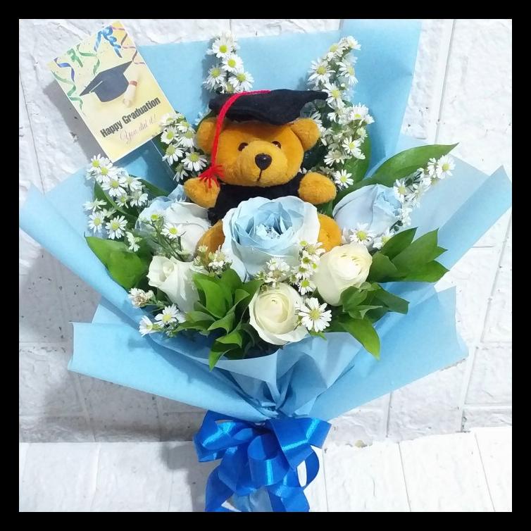 Jual BUKET BUNGA WISUDA, BUNGA MAWAR ASLI DAN BONEKA WISUDA IMUT ...