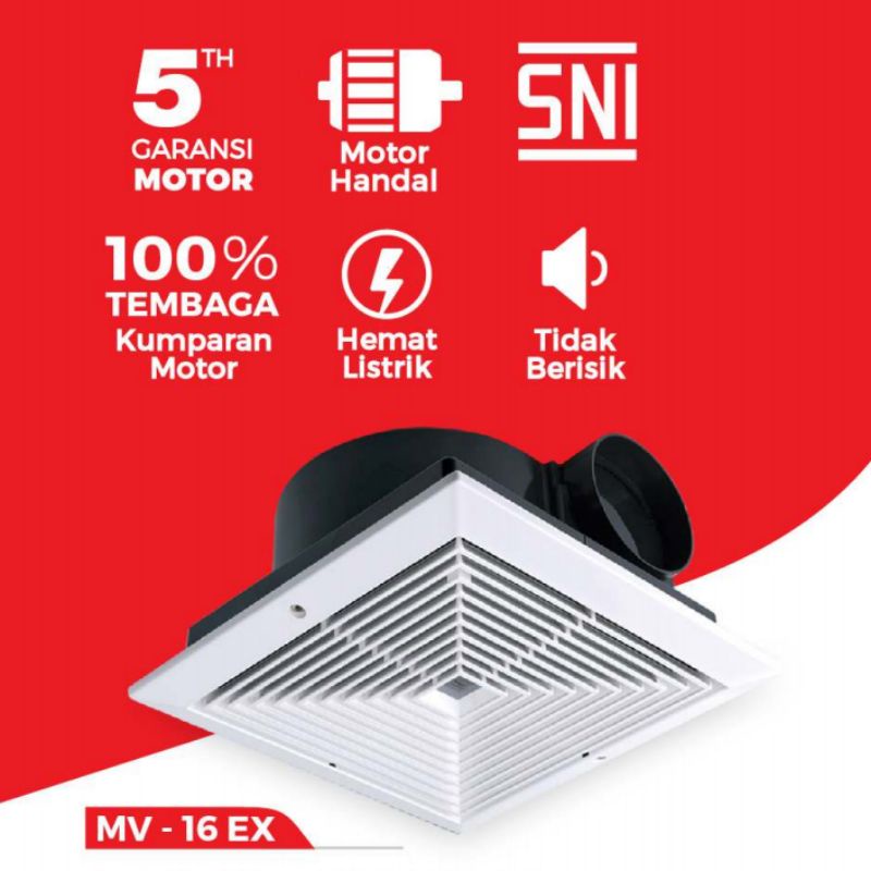 Jual Hexos Fan / Exhaust Plafon / Exhaust Fan Maspion MV16EX | Shopee ...