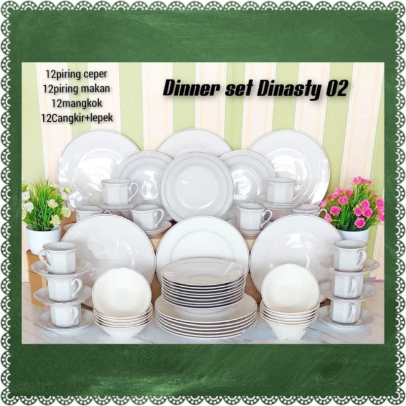Jual Dinner Set Putih Dinasty 02/Dinner Set Putih/DINNER SET | Shopee ...