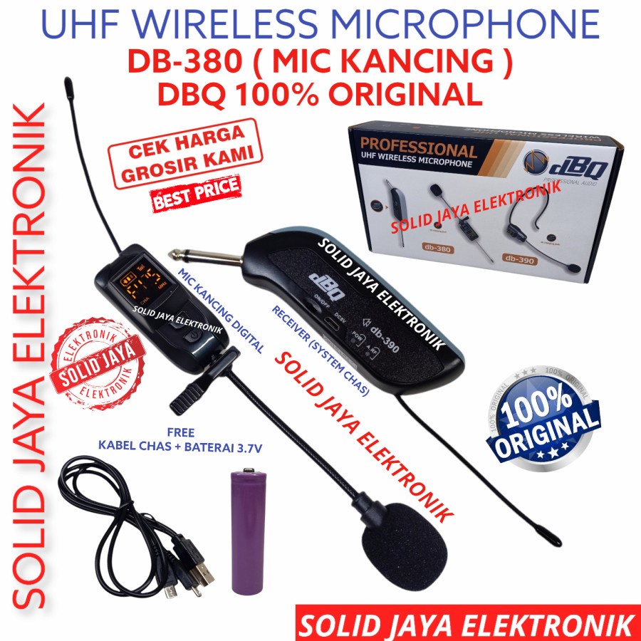 Jual MIC MICROPHONE DBQ DB-380 WIRELESS DB380 DB380 KANCING JEPIT BAJU ...