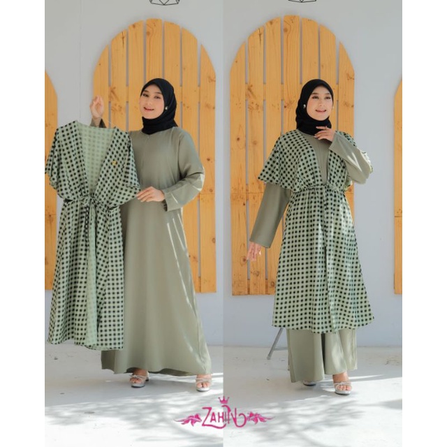 Jual (TERBARU) Gamis Set Outer Model Terbaru Long Outer Remaja Kekinian ...