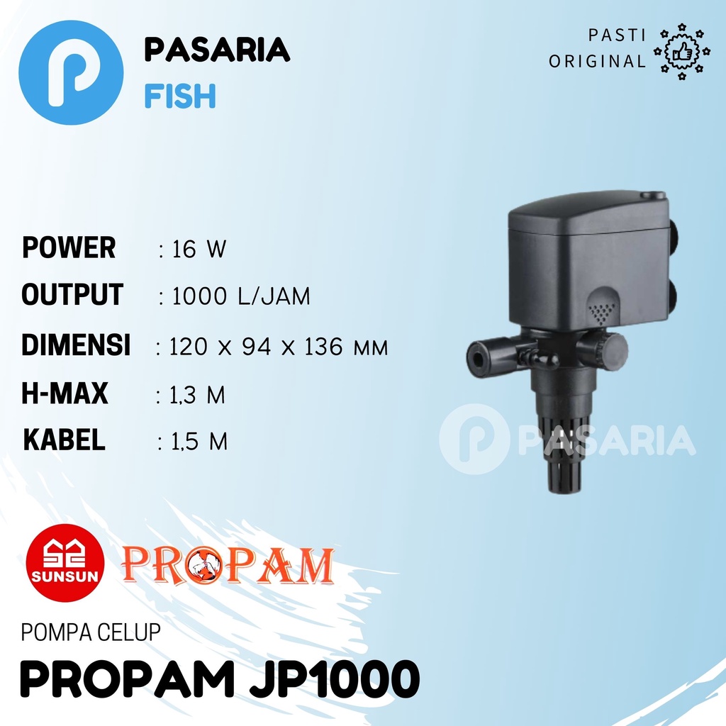 Jual SUNSUN PROPAM JP1000/JP 1000 liter/jam Pompa Celup Gantung ...
