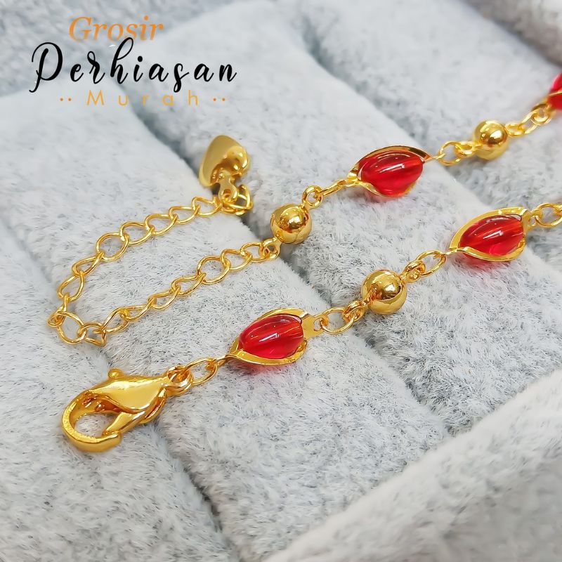 Jual gelang perhiasan permata merah | Shopee Indonesia
