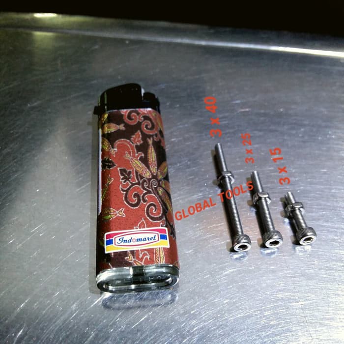 Jual Baut L ss 3x25 hex socket L stainless 304 not mur sekrup dynaset ...