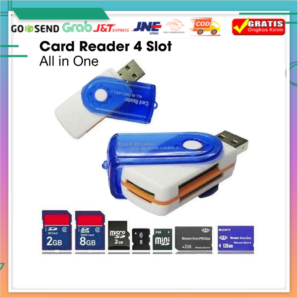 Jual 1 Unit Card Reader All in One ( 4in1 ) Multi Memory Card Converter ...
