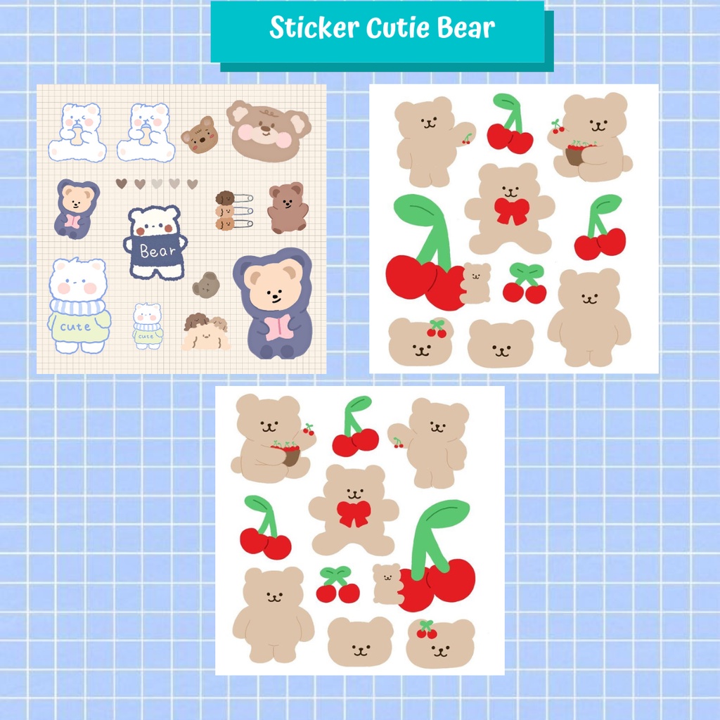 Jual Stiker Korea Lucu Coklat /Stiker Cute Beruang Coklat/ Sticker Cute ...