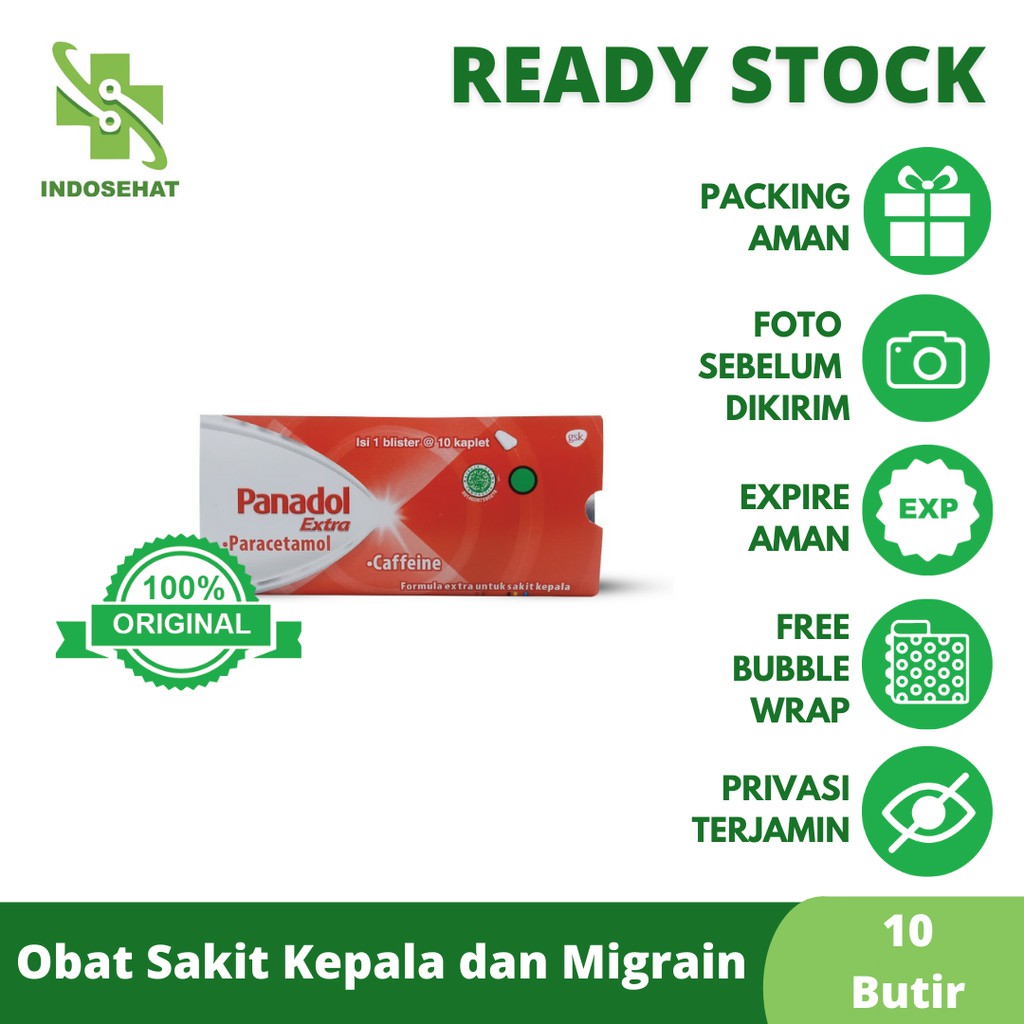 Jual Panadol Merah (Extra) per strip 10 butir | Shopee Indonesia