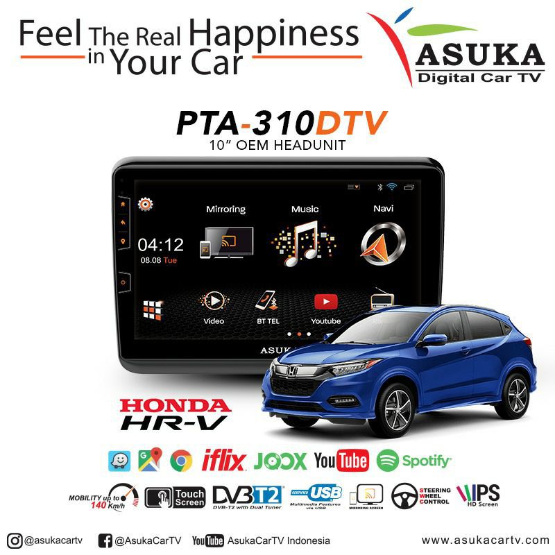 Jual Head unit oem hrv - tv android honda hrv - tv android asuka pta310 ...