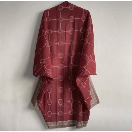 Jual OUTER SCARF CARDIGAN MOTIF TERBARU LUNA MAROON | Shopee Indonesia