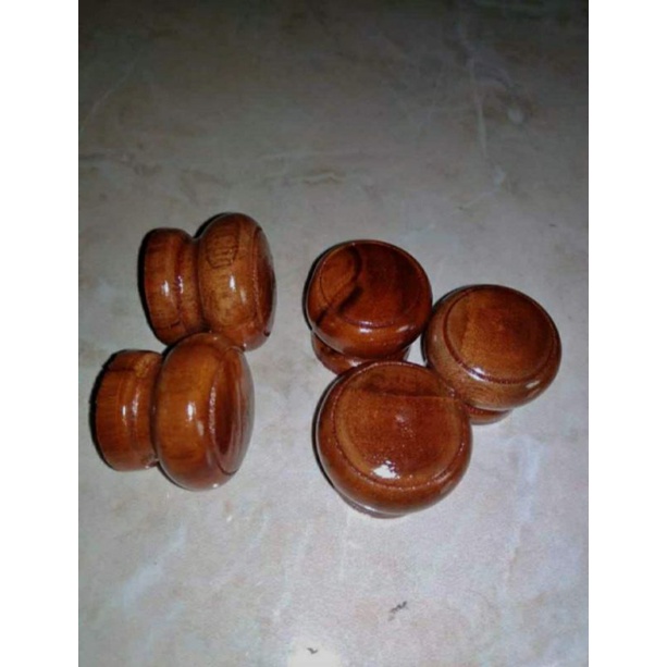 Jual knop kayu jati ukuran diameter 2,5 cm tarikan laci dan lemari dan ...