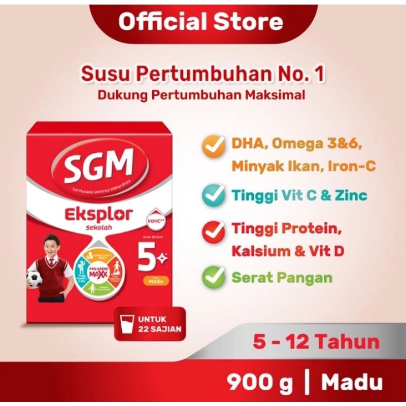 Jual SGM Eksplor Aktif Pro-Gress Maxx 1 plus Madu 900 gr / 1 plus Vanila 900 gr Susu SGM 3 plus ...