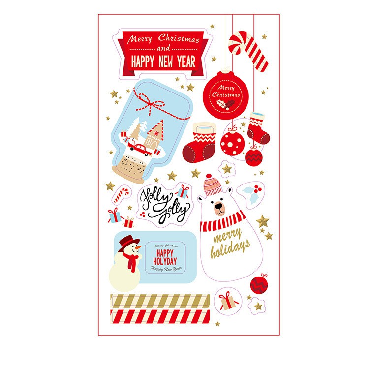 Jual STX5 stiker tempelan kado natal dekorasi sticker ucapan gift box ...