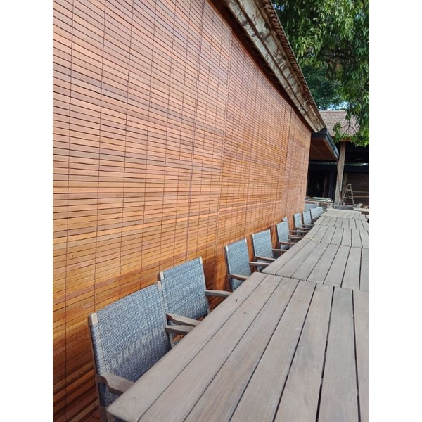 Jual krey kayu outdoor L 3m x T 2,5m / tirai kayu / krei kayu anti air ...