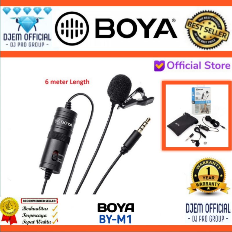 Jual BOYA BY-M1 / E-FONIK FN-M1 Clip on Lavalier Microphone Camera Smartphone Mic Boya M1 ...