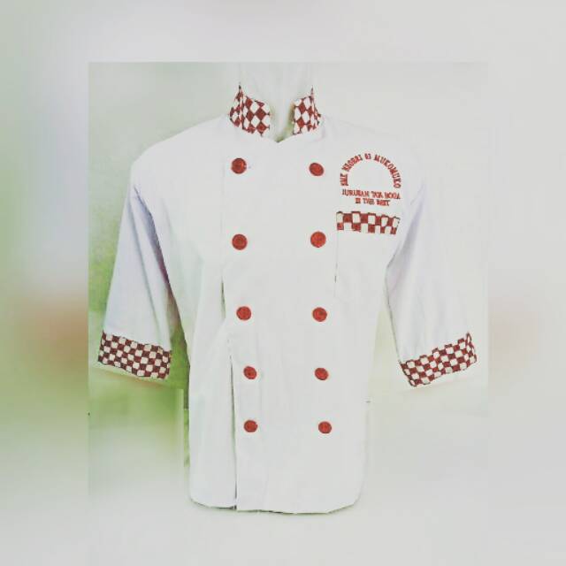 Jual Baju koki- Seragam chef kombinasi kotak- Seragam Koki - Seragam ...
