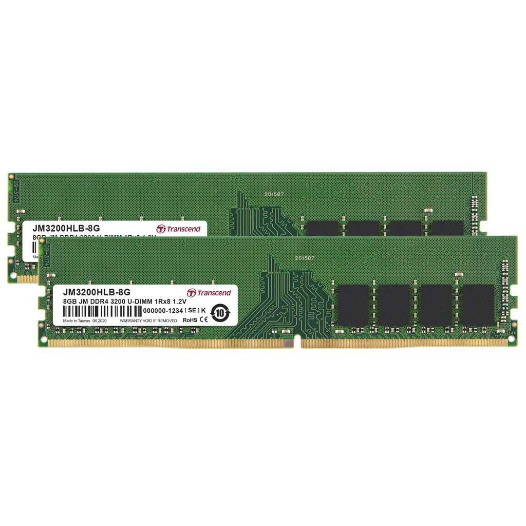 Jual Transcend Dual Channel Kit DDR4 16GB 2x8GB 3200 MHz - JM3200HLB ...