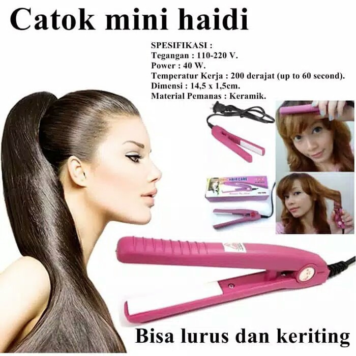 Jual Catok Rambut Haidi / Catokan Mini Pelurus Pengeriting Curly ...
