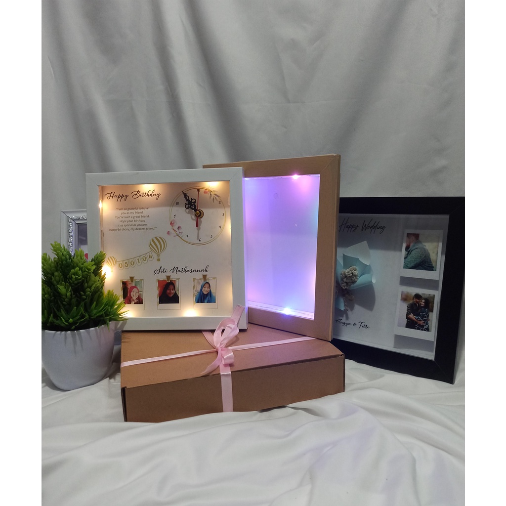 Jual Kado unik jam dinding frame custom 3d, scrap box, hadiah ulang ...