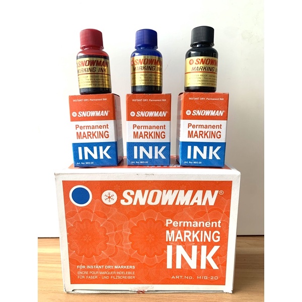 Jual ISI ULANG TINTA PREMIUM / REFILL INK SPIDOL SNOWMAN PERMANEN ...
