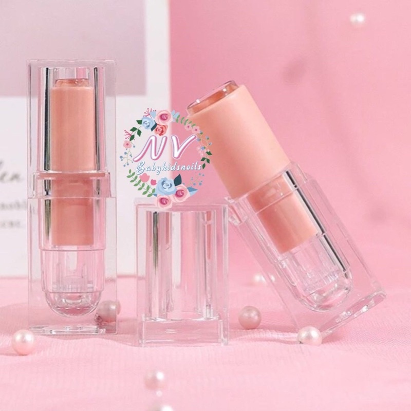 Jual Nude Clear Square Lipstick Lipbalm Tube Empty Lip Balm Tube