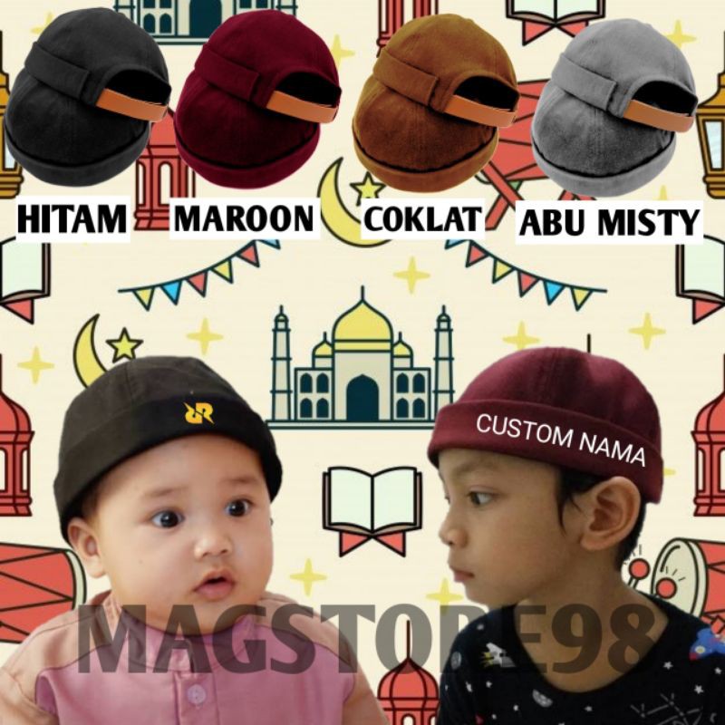 Jual Mikihat anak peci anak/topi anak/Peci UAS /logo RRQ/Custom nama ...