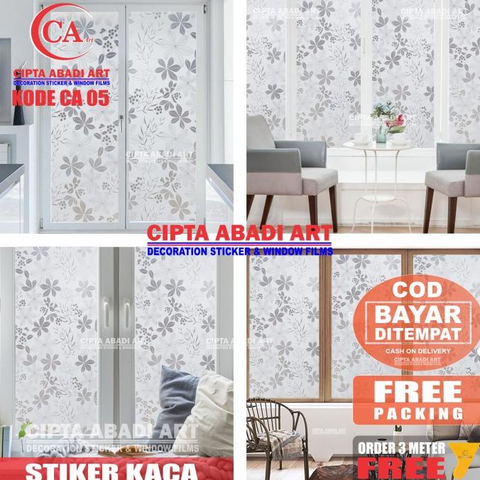 Jual [Ready] Stiker Kaca Motif Batik Bunga Terbaru L-90 [Sticker ...