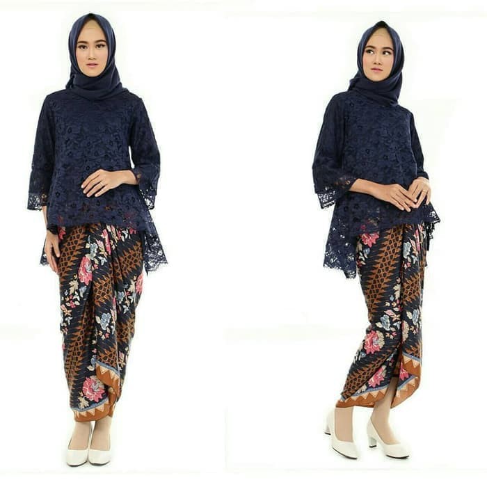 Jual Stelan kebaya brukat tania kombi rok lilit batik wanita | Shopee ...