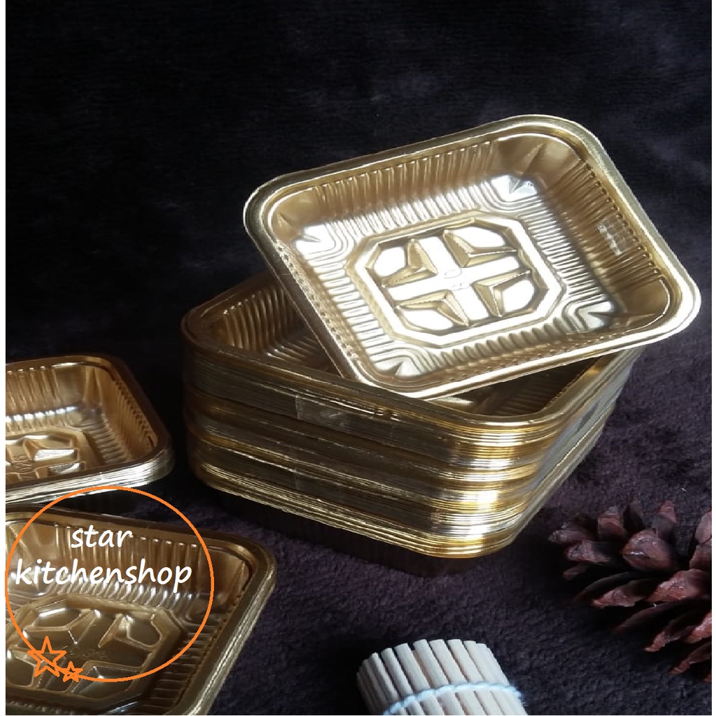 Jual mika mooncake / Case Mooncake / Mooncake Tray Gold 8.0-10pcs ...