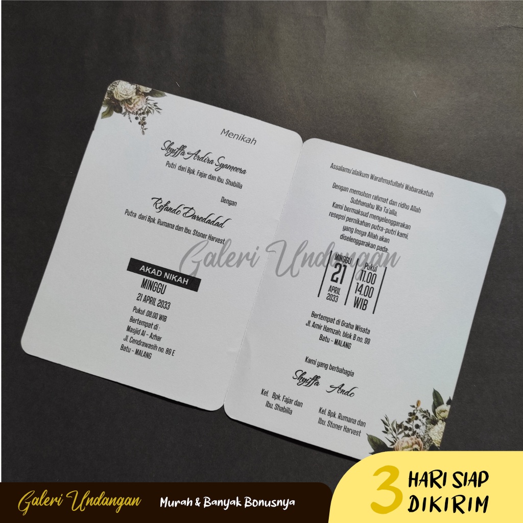 Jual Undangan Pernikahan/Resepsi "Platinum-15" Simple, Elegant, Cantik ...