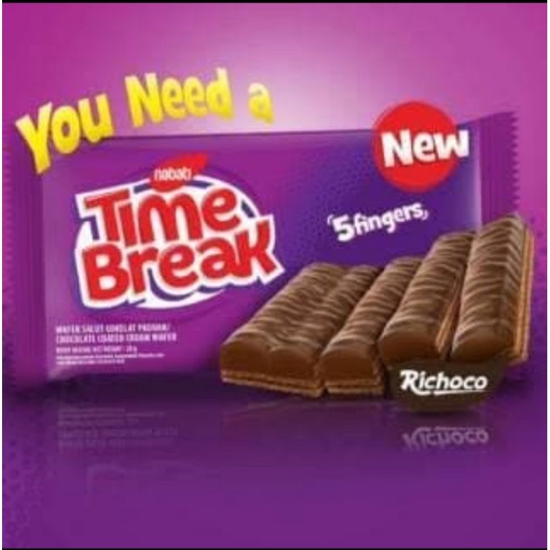Jual Nabati Time Break 5 Fingers Richoco Wafer Salut Cokelat 20 gram ...