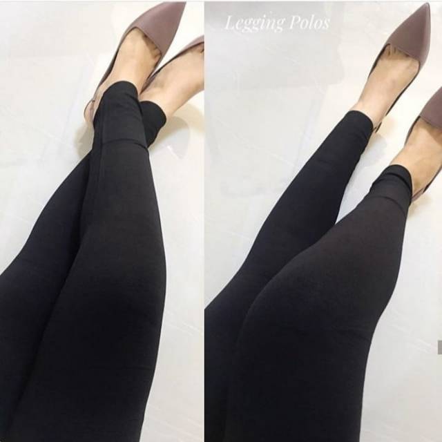 Jual LEGGING HIGHWAIST HITAM POLOS IMPORT READY MAKASSAR | Shopee Indonesia