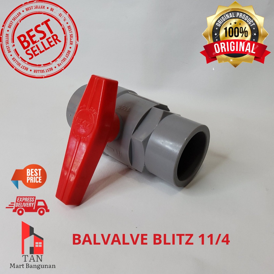 Jual Ball Valve Ballvalve Stop Kran Blitz Pvc 11/4 11/2 2 inch Blitz ...