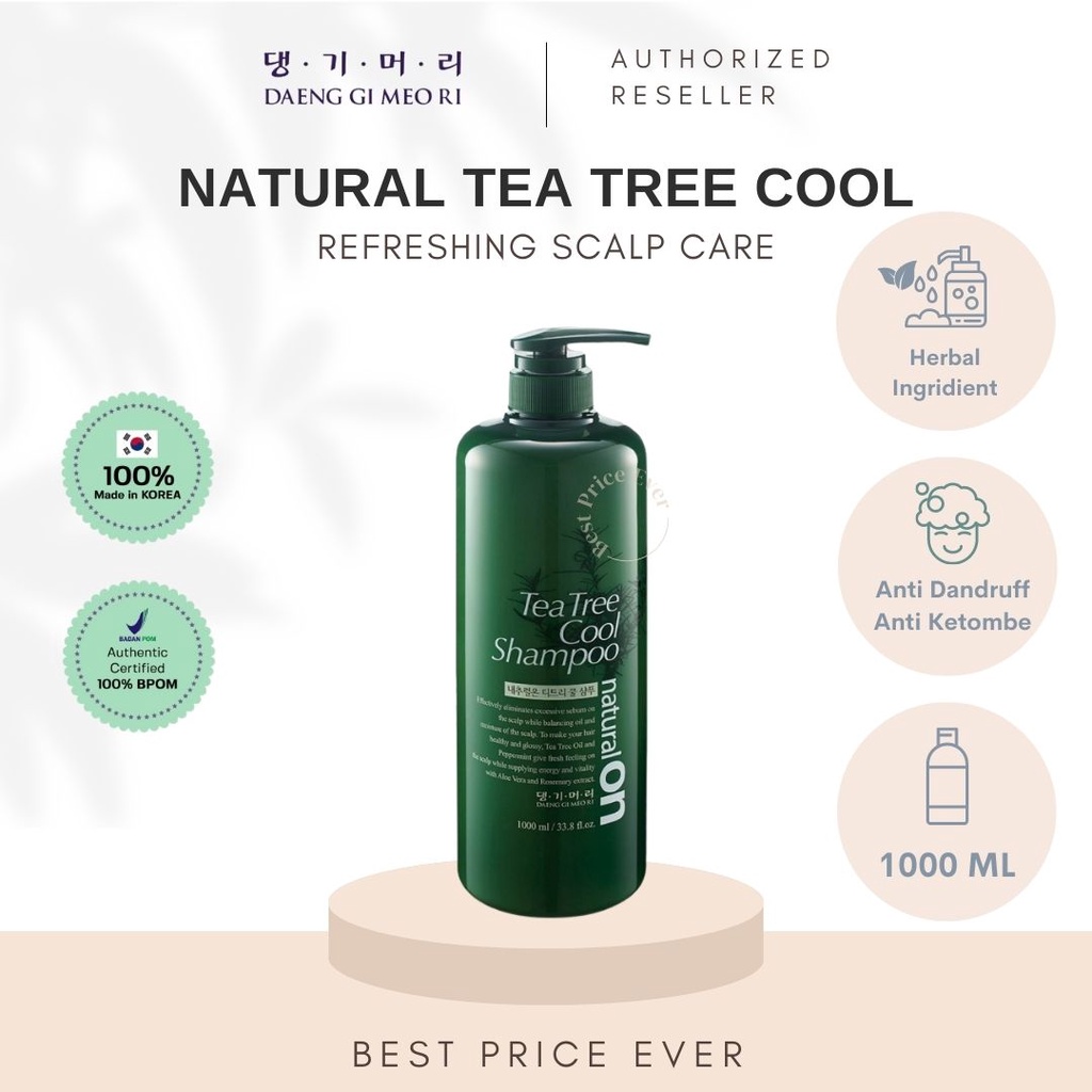 Jual Daeng Gi Meo Ri - Natural On Tea Tree Cool Shampoo / Treatment ...