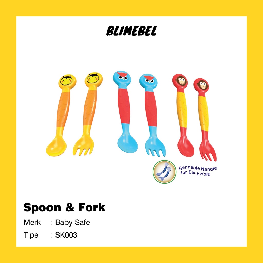 Jual Baby Safe Spoon & Fork SK003 / Sendok Garpu Babysafe | Shopee ...
