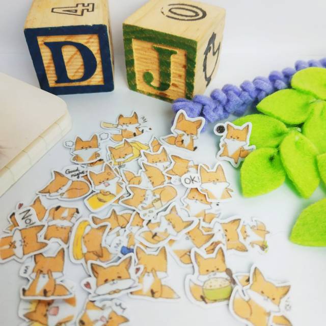 Jual Stiker Tumblr |Aesthetic Sticker 35PCS Fox Cute Stickers Set Rubah ...
