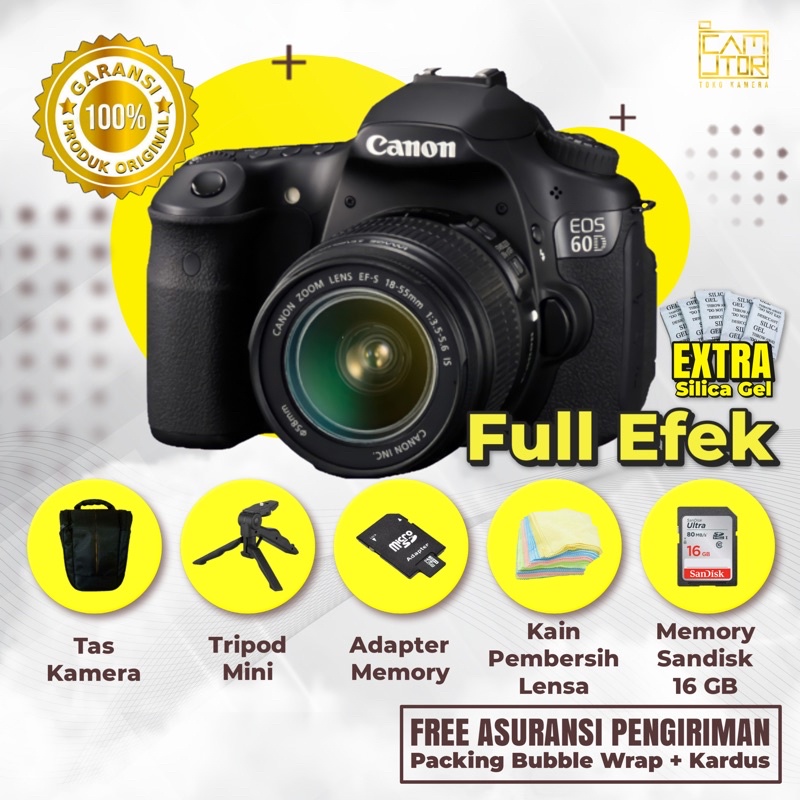 Jual Canon Eos 60D Lensa Kit 18-55mm Mulus Sc Rendah Tinggal Pakai ...