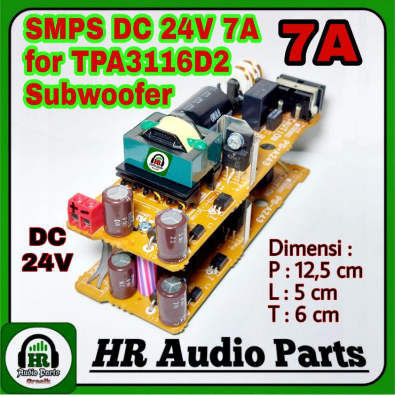Jual SMPS DC 24V 7A For Amplifier Subwoofer TPA3116D2 Class D 2 x 150W ...