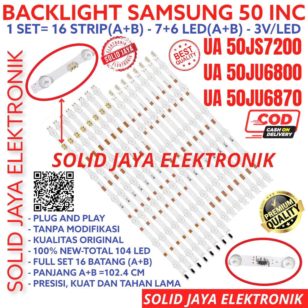 Jual BACKLIGHT TV LED SAMSUNG 50 INC UA 50JS7200 50JU6800 UA50JU6870 50JS7200 UA50JU6800 ...