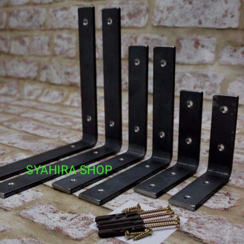 Jual Rak dinding siku besi model L ambalan serbaguna | Shopee Indonesia