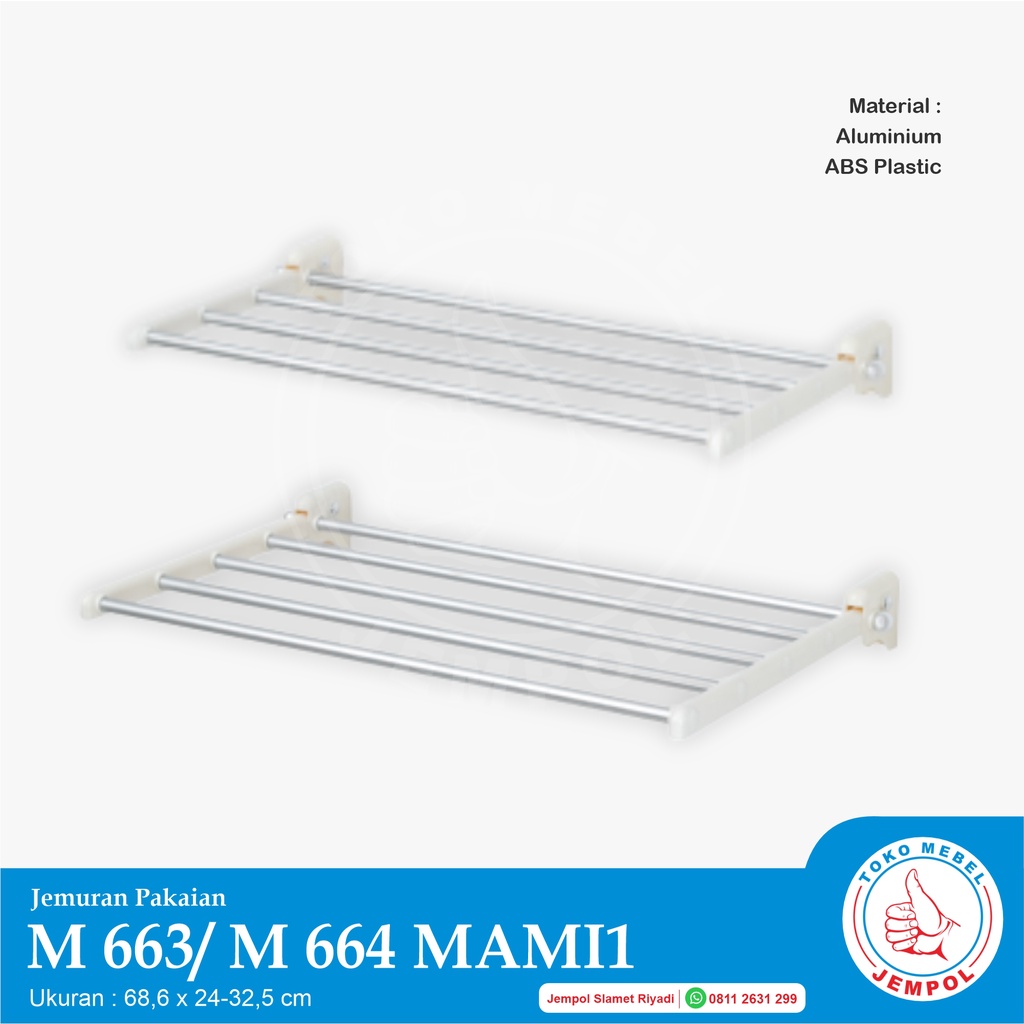 Jual Jemuran Lipat Praktis M 663/M 664 MAMI1/Rak Handuk Dinding/Drying Rack/Jemuran Gantung Baju ...