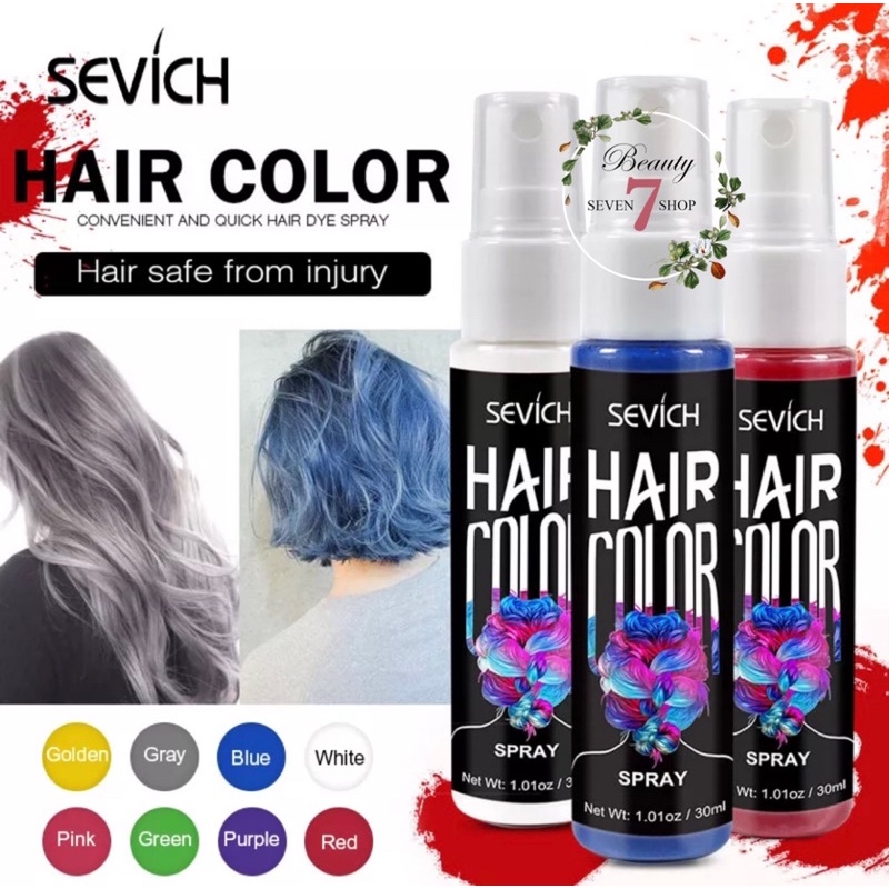 Jual Hair Spray Warna Mermaid Color Sevich/ Hair Color Spray Semprot ...