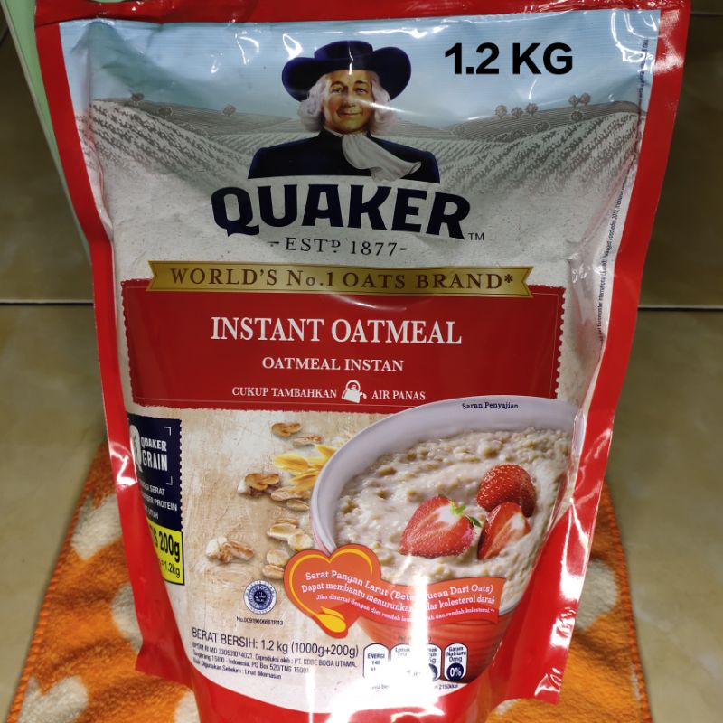 Jual Quaker Instant Oatmeal 1200 gr Quaker instan 1.2kg rolled oat ...