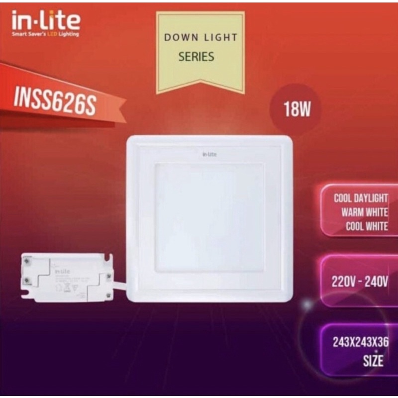 Jual Lampu Downlight LED Panel 18 Watt Outbow Inlite | Shopee Indonesia