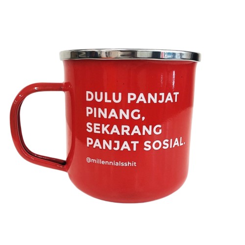 Jual Kedaung x Millennialsshit Gelas / Mug Enamel "DULU PANJAT PINANG ...
