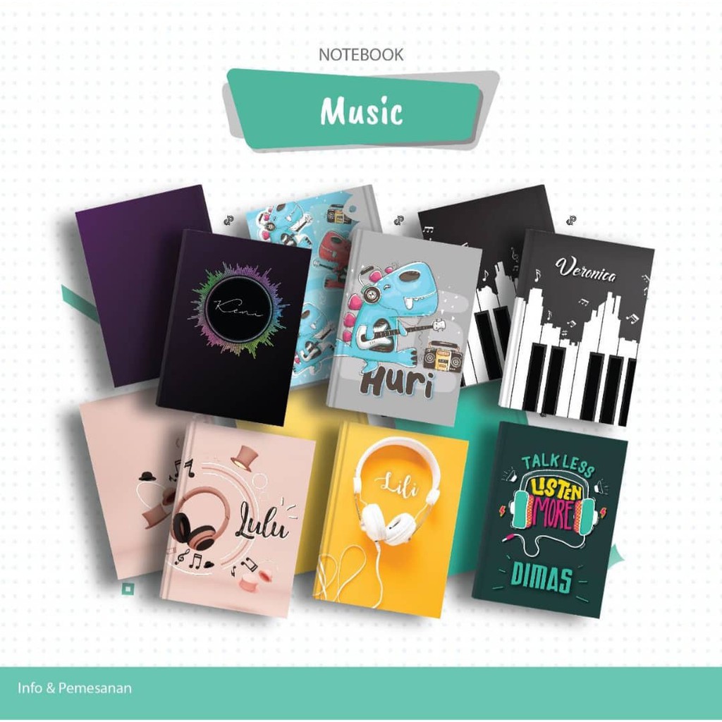 Jual Notebook Custom Nama Musik Music Art Seni | Jurnal | Diary | Buku ...
