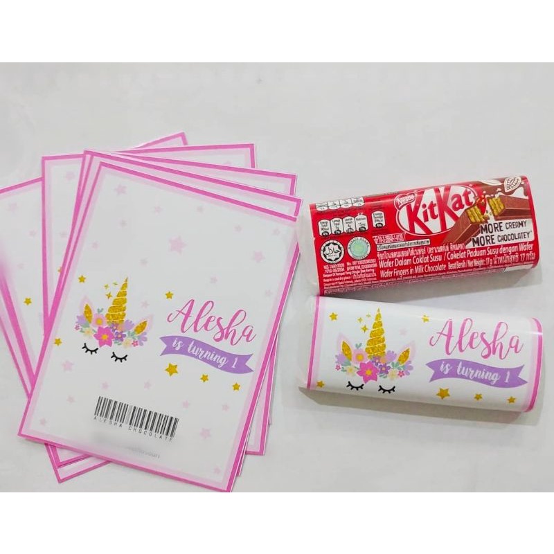 Jual Label susu air Kitkat undangan bunting flag cake topper Pocky ...